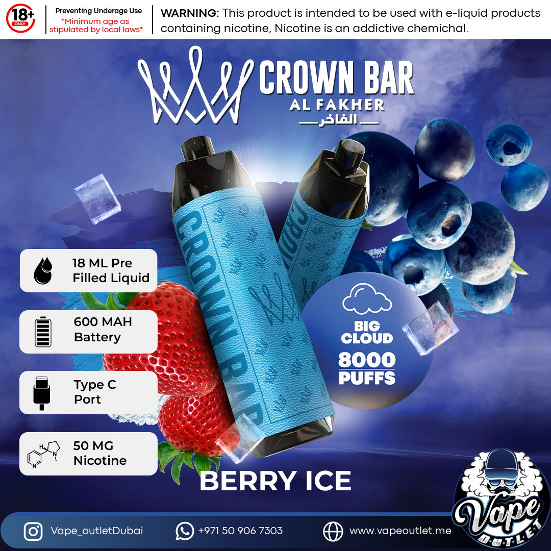 Al Fakher Crown Bar Disposable 8000 Puffs – Vape outlet uae